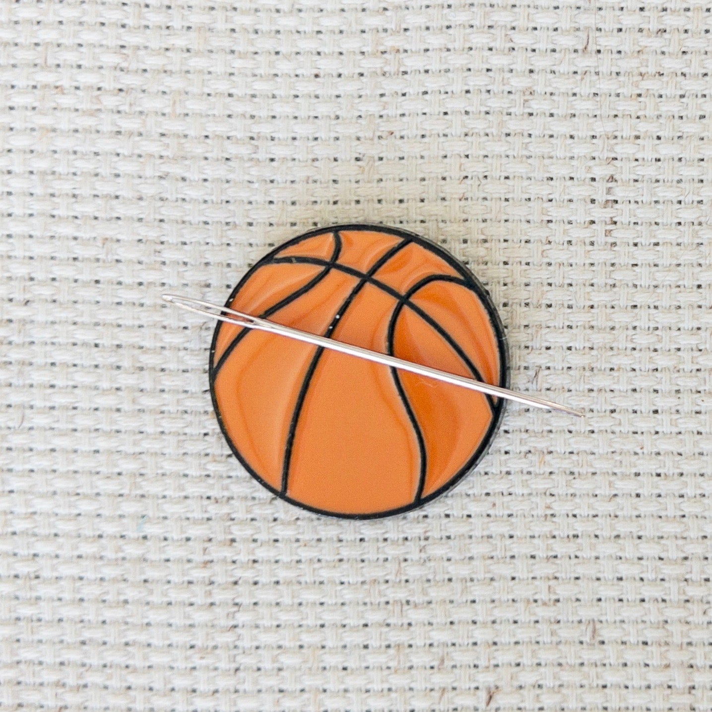 Basketball Enamel Needle Minder – StewArt Stitches