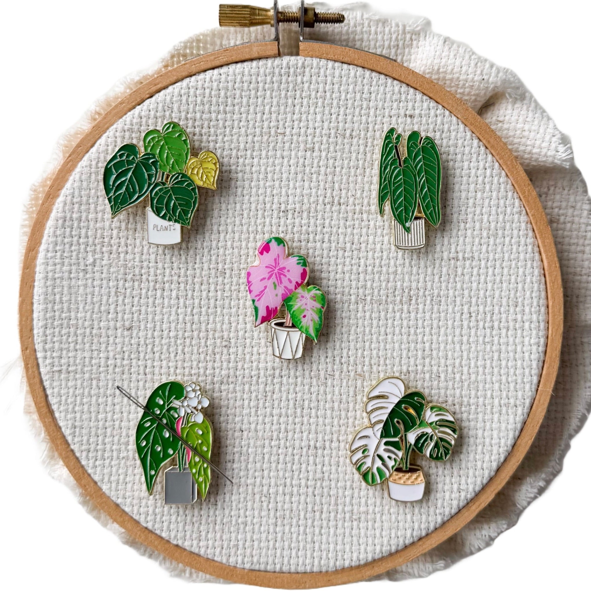 Potted House Plant Enamel Needle Minders - Set of 5 – StewArt Stitches